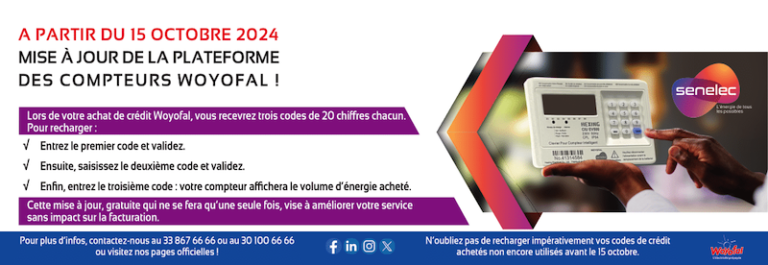 Norme STS : Préparez Vos Compteurs WOYOFAL Avant le 15 Octobre